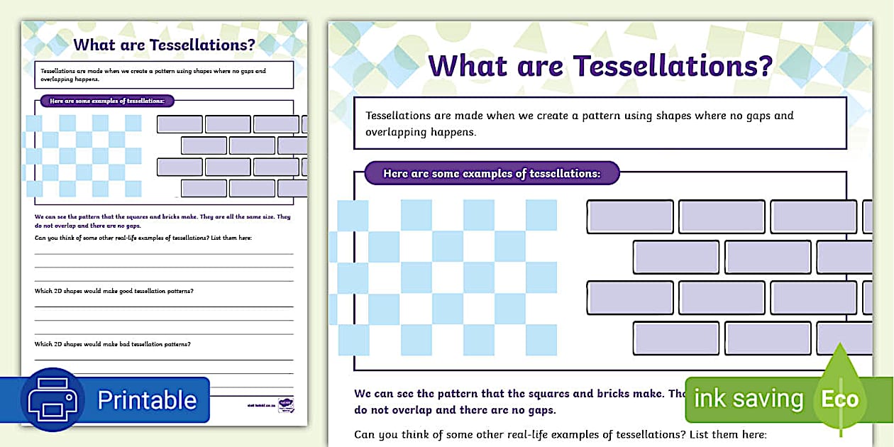 What are Tessellations - class notes (teacher made) - Twinkl