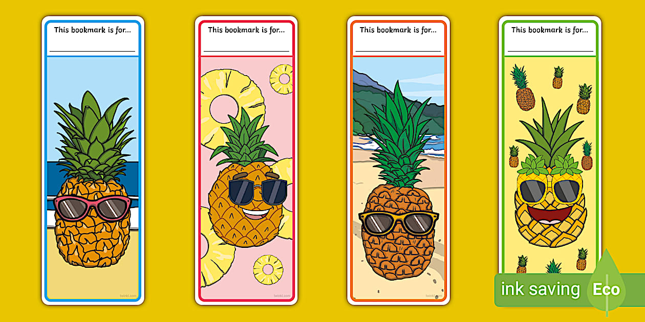 Pineapple with Sunglasses Bookmark | Twinkl KS1 | Stationery