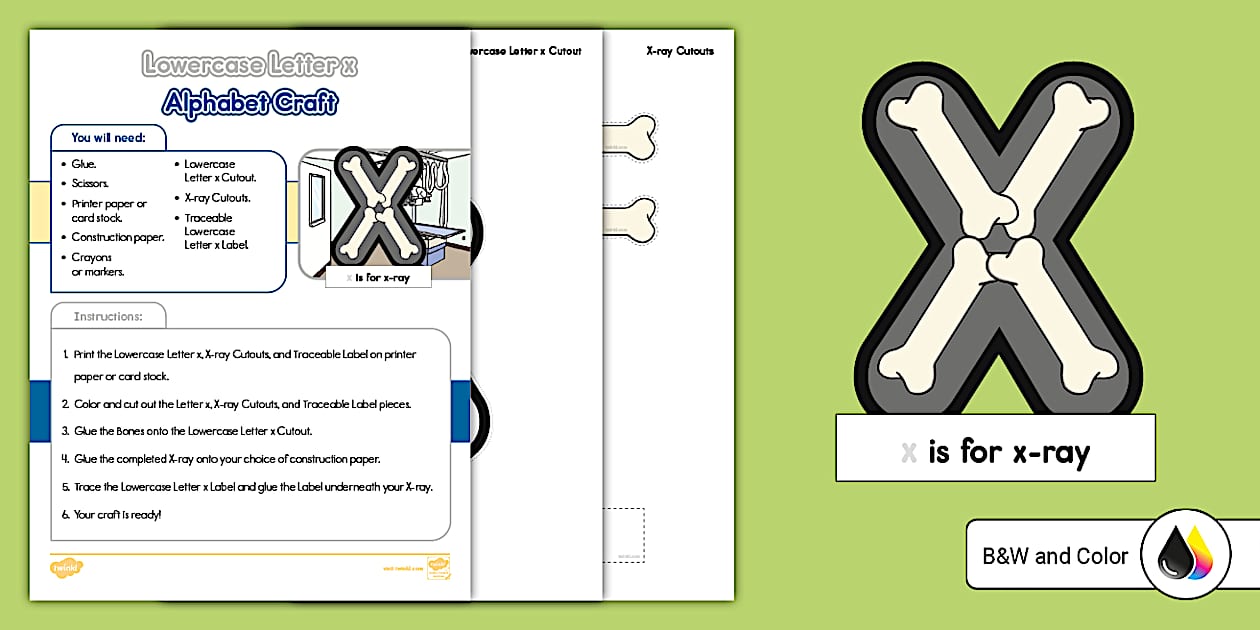 Lowercase Letter x Alphabet Craft (Teacher-Made) - Twinkl