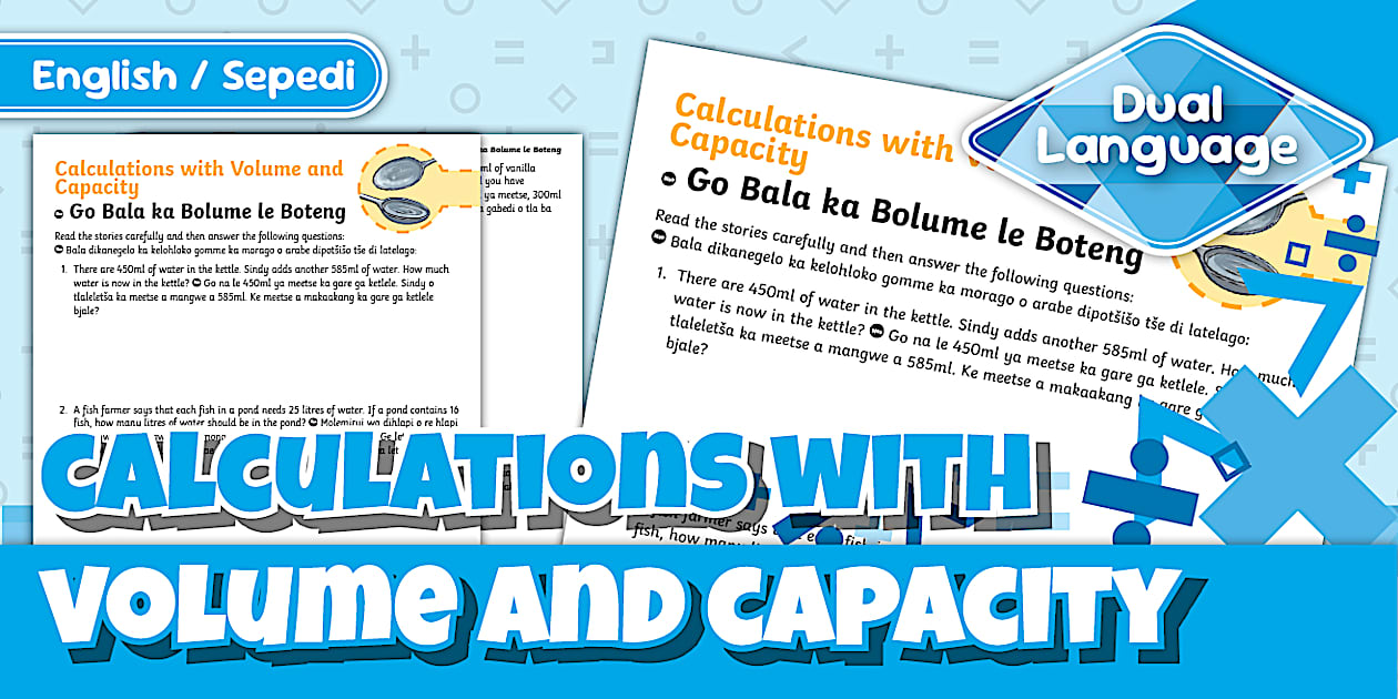 Grade 4 Maths Calculations with Volume and Capacity