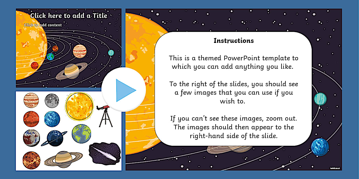 Solar System Themed Editable PowerPoint Template - Twinkl