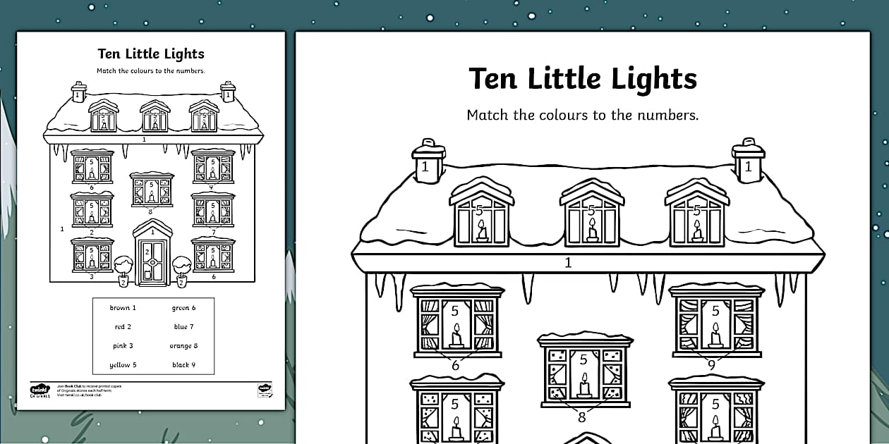 Editable Ten Little Lights Colour by Number (teacher made)
