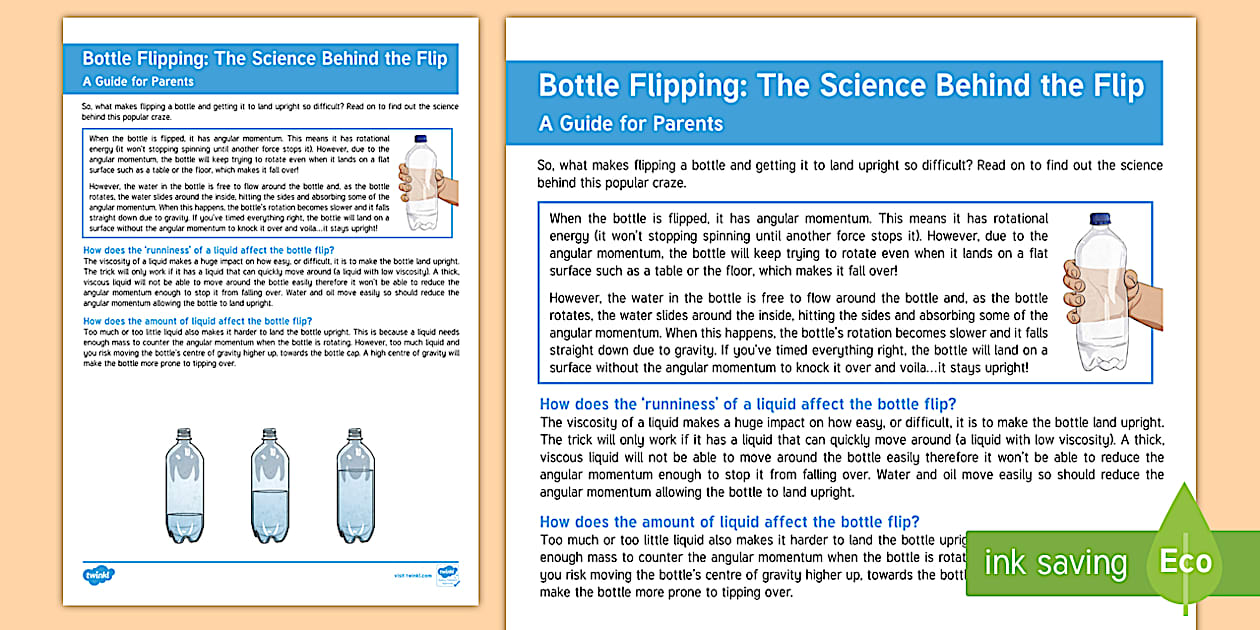 Bottle Flipping: The Science Behind the Flip Parent and Carer Information