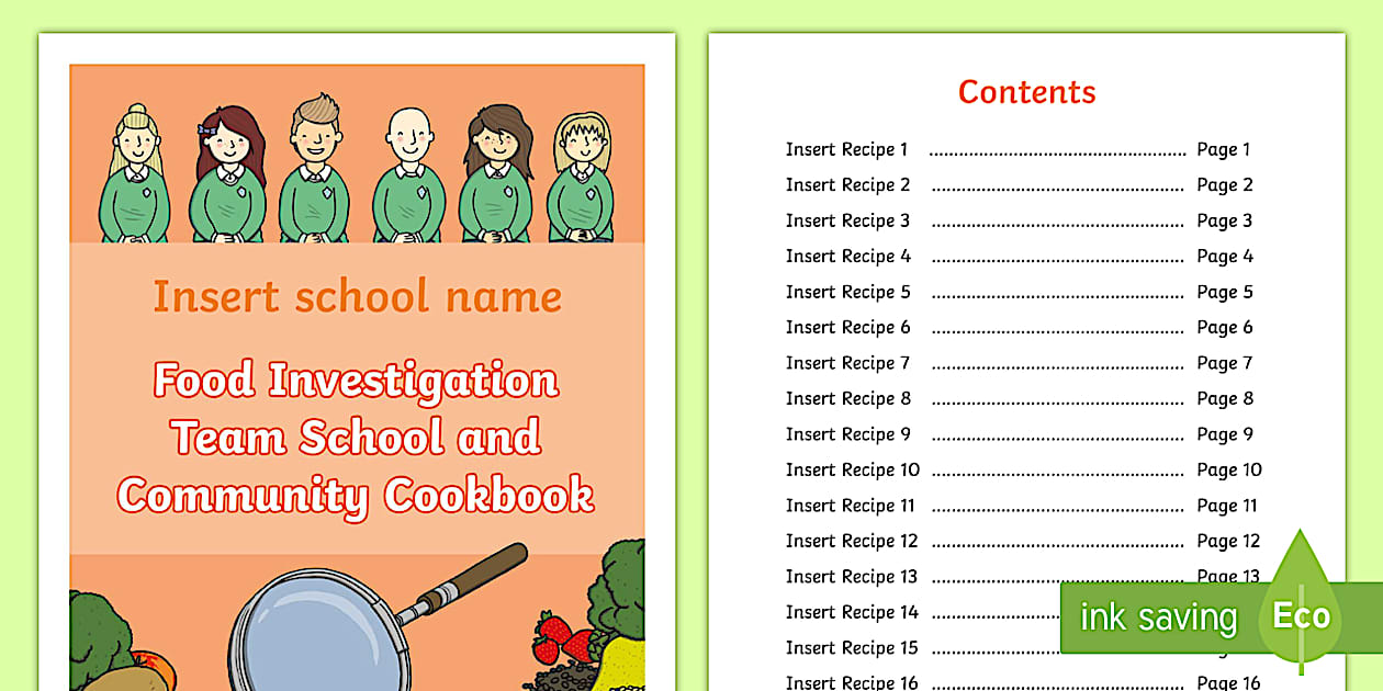 Pupil Voice - School Community - Food Investigation Team - School Cookbook