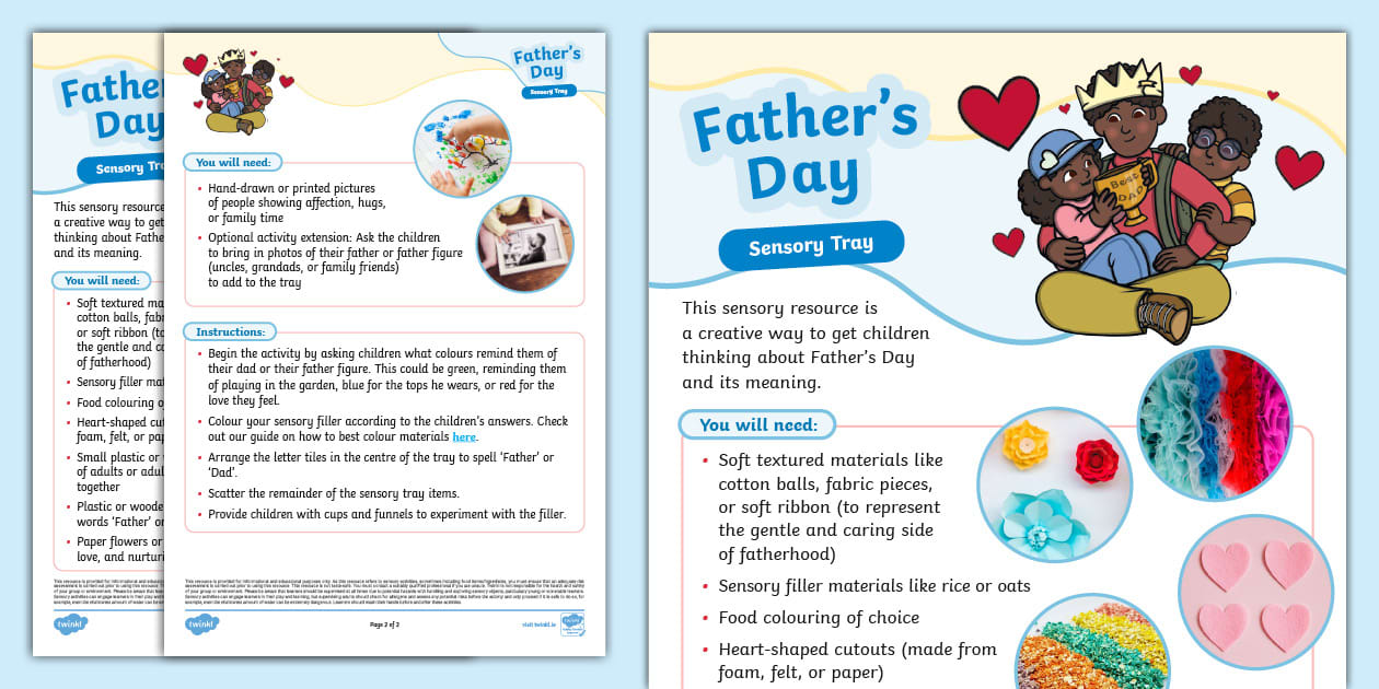 Father's Day Sensory Tray (l'enseignant a fait) - Twinkl