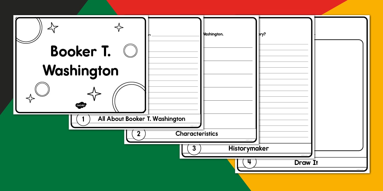 All About Booker T. Washington Flipbook for K-2nd Grade