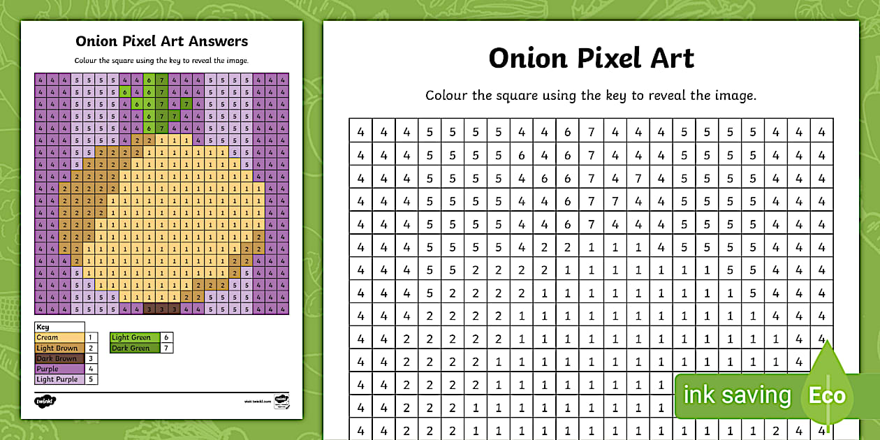 Onion Pixel Art Template (Teacher-Made) - Twinkl