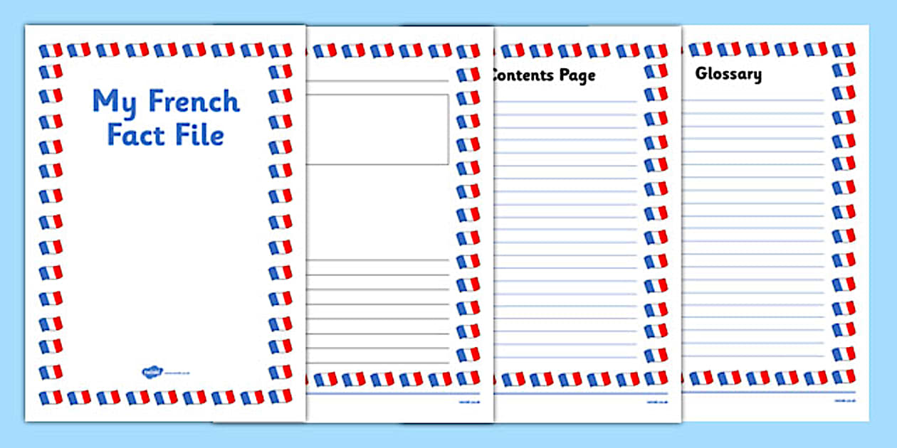 My French Fact File Template Pack (Hecho por educadores)