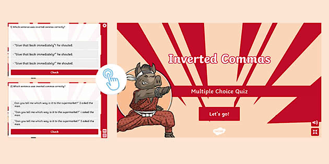 Inverted Commas Multiple Choice SPaG Quiz (teacher made)