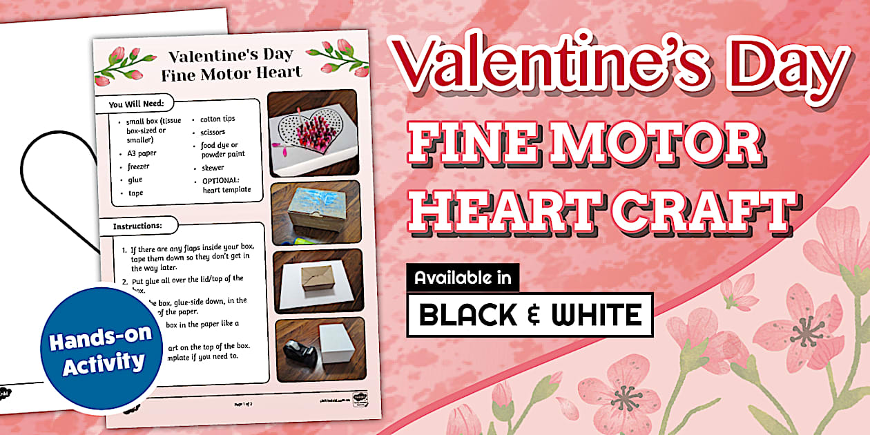 Valentine’s Day Fine Motor Heart Craft