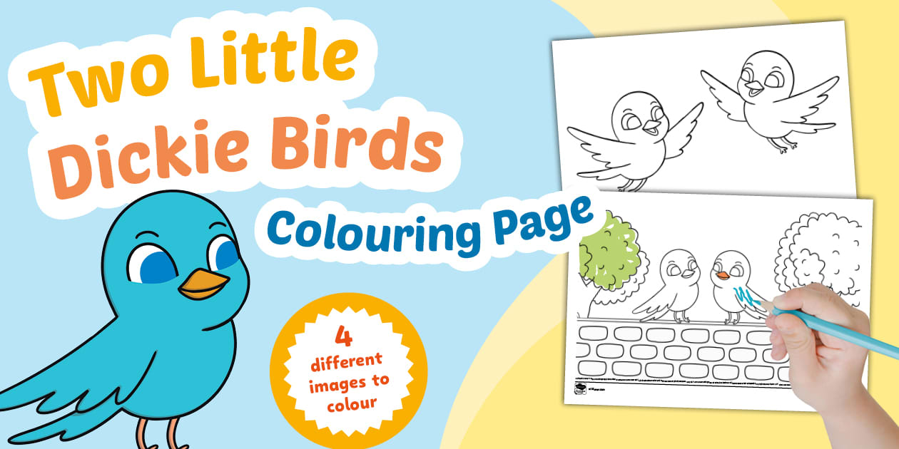 Two Little Dickie Birds Colouring Page