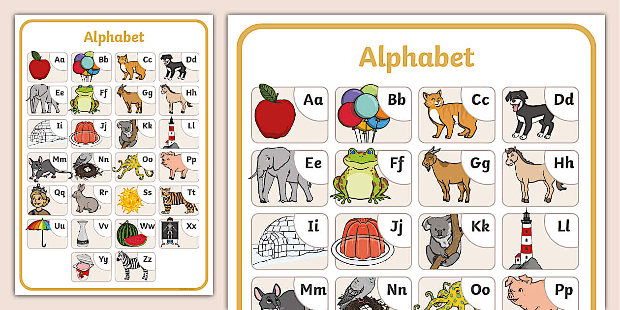 Neutral Alphabet Display Poster (teacher made) - Twinkl