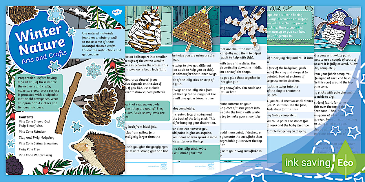 Winter Nature Arts and Crafts (teacher made) - Twinkl