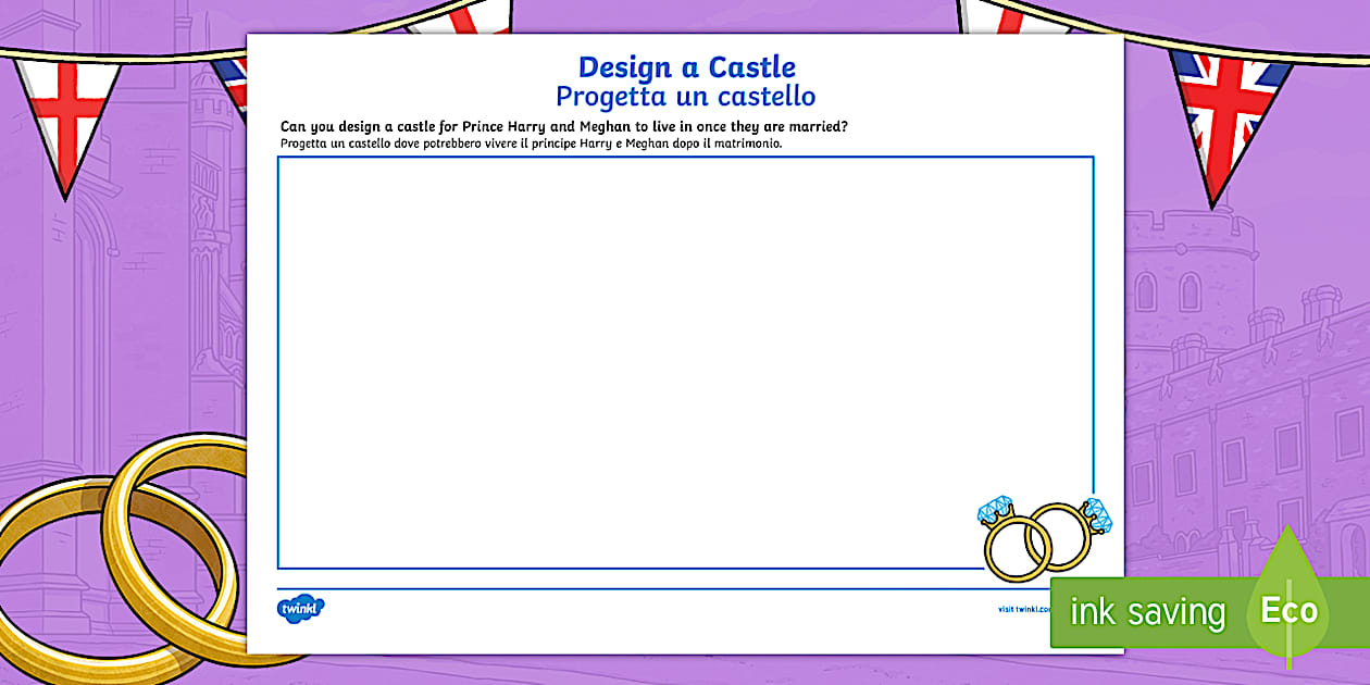 Design a Royal Castle Worksheet English/Italian - Twinkl