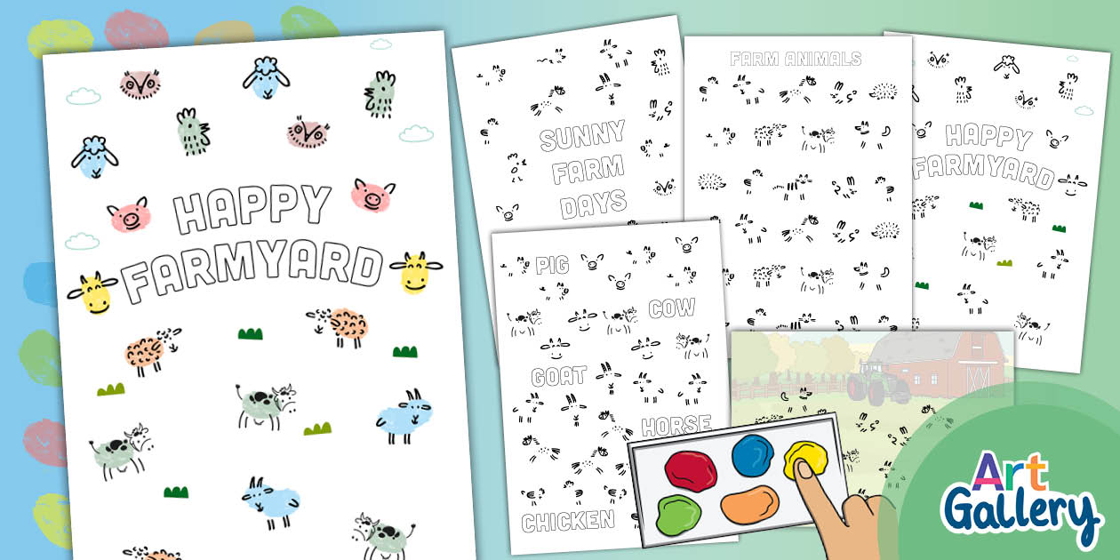 Farmyard Fingerprint Activity (teacher made) - Twinkl
