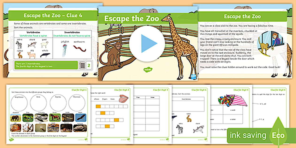 Year 1 Animals, Including Humans Escape the Room Game