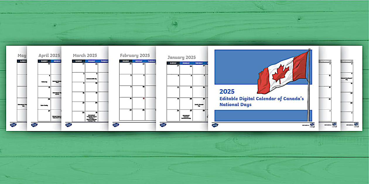 Editable National Day Calendar | Twinkl Canada