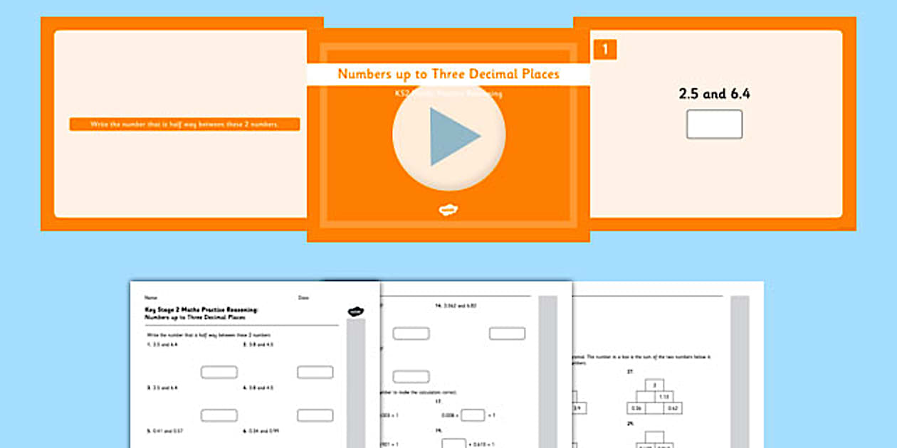KS2 Reasoning Test Practice Numbers up to Three Decimal Places Pack