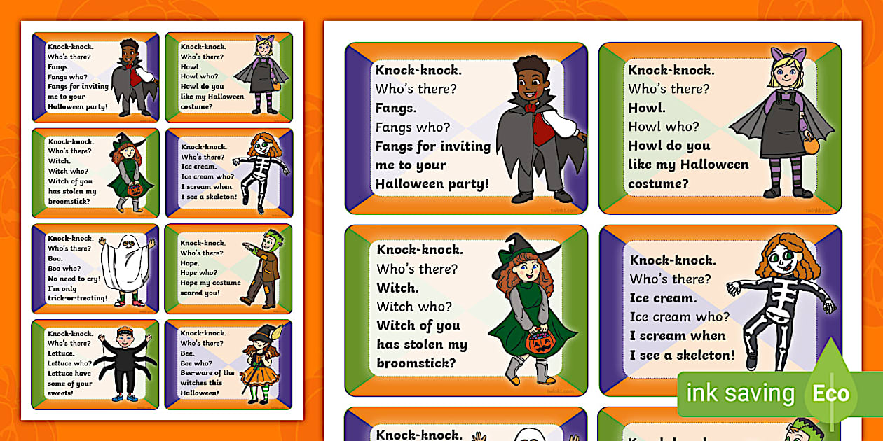 Halloween Knock-Knock Joke Cards | Halloween Knock-Knock