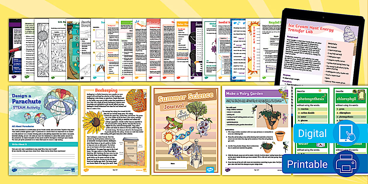 Summer Science Activity Pack for 6th-8th Grade