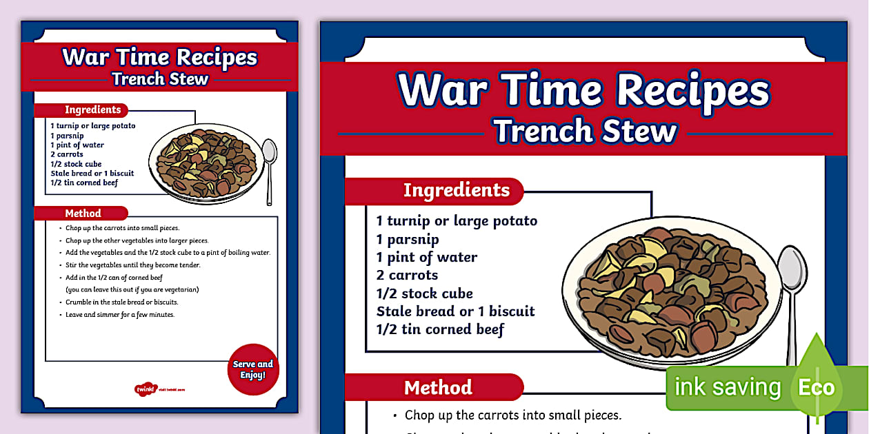 WW1 Recipes - Trench Stew - KS2 Primary Resources - Twinkl