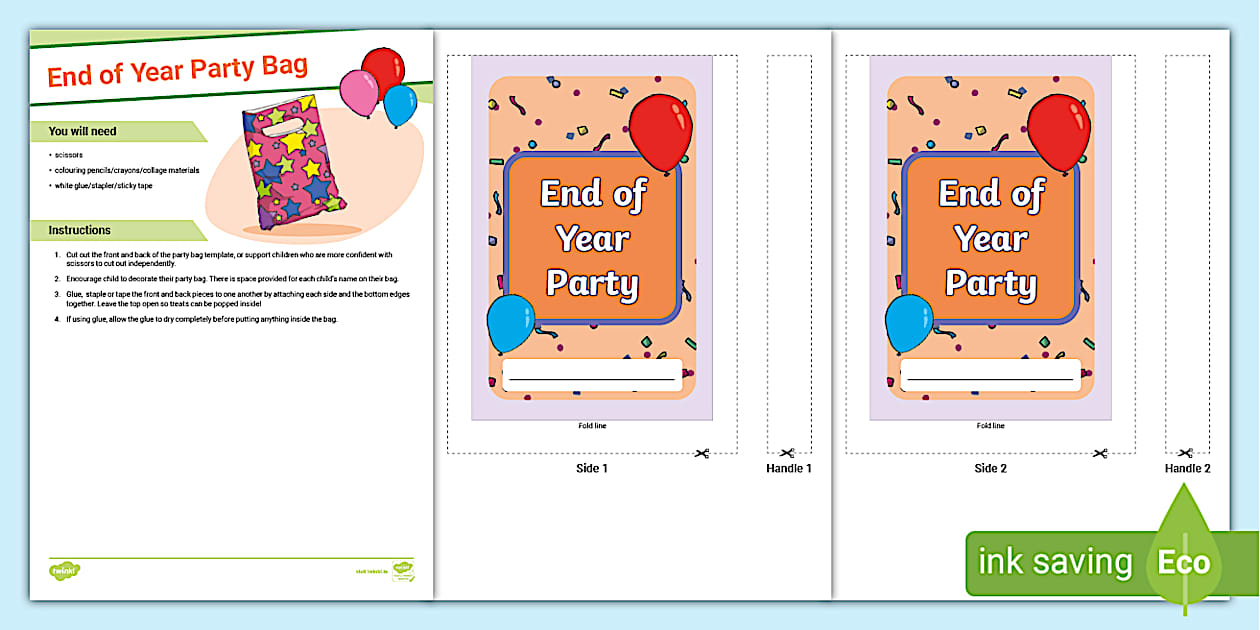 Make Your Own Early Years End of Year Party Bag - Twinkl