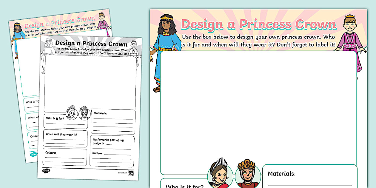 Design a Princess Crown Worksheet (teacher made) - Twinkl