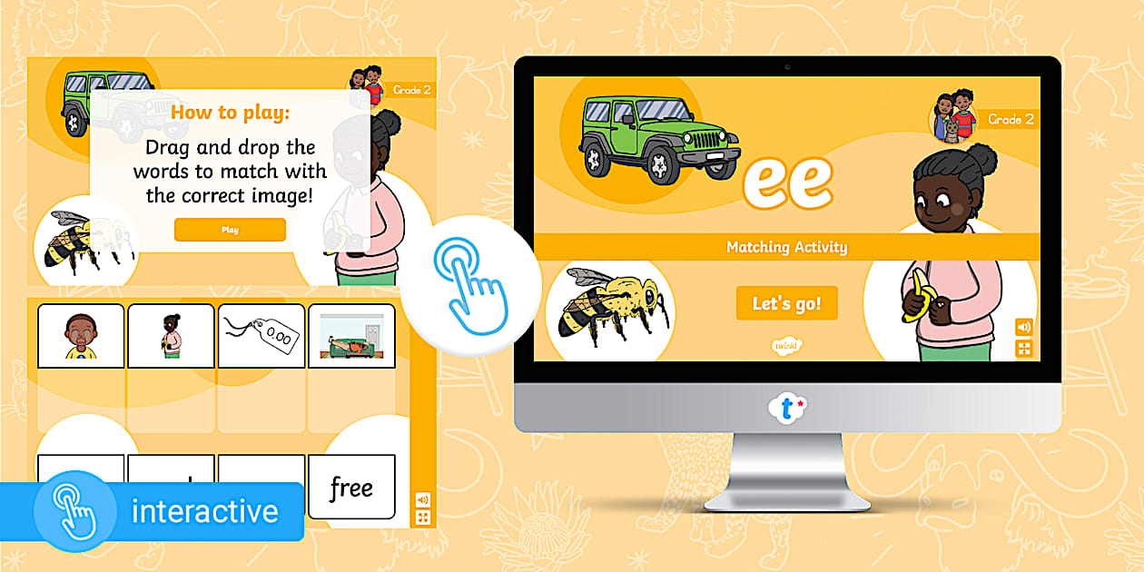 Grade 2 Phonics: ee Interactive Go! Game (teacher made)