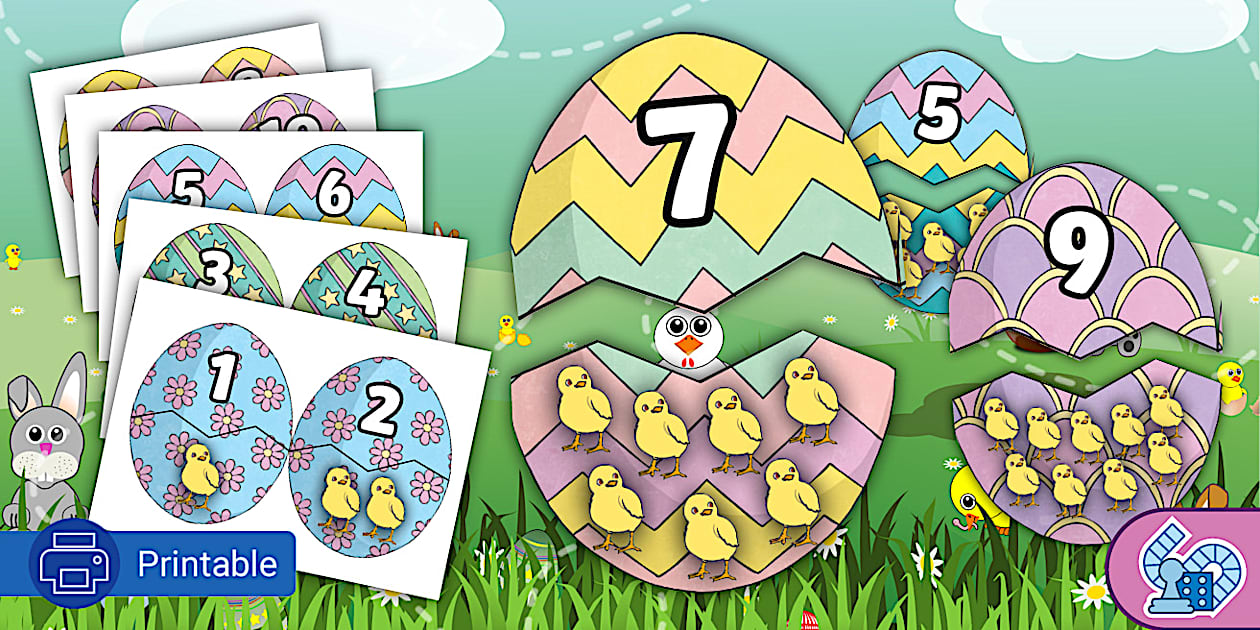 Easter Eggs Number Matching Game for EYFS Easter Activities