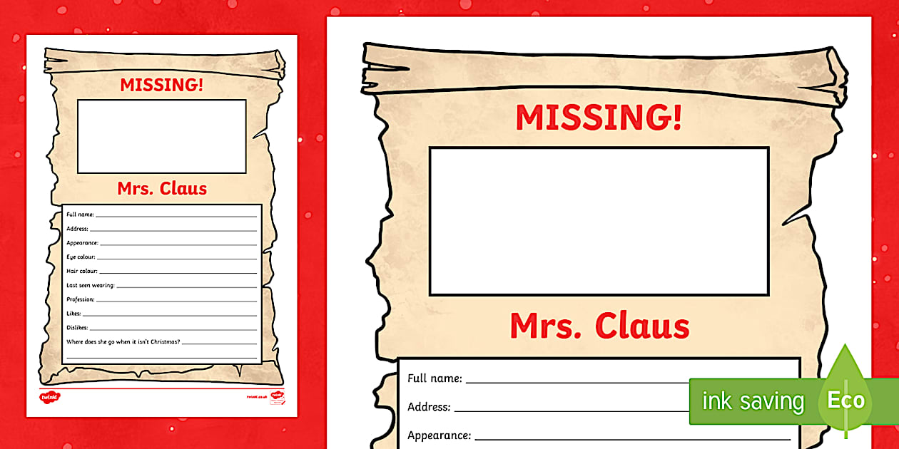 Missing Mrs Claus Worksheet / Worksheet (teacher made)