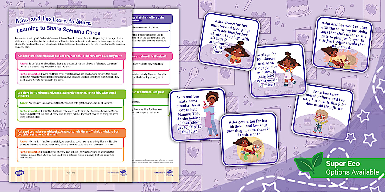 Learning to Share Scenario Cards | Parent Life Skills