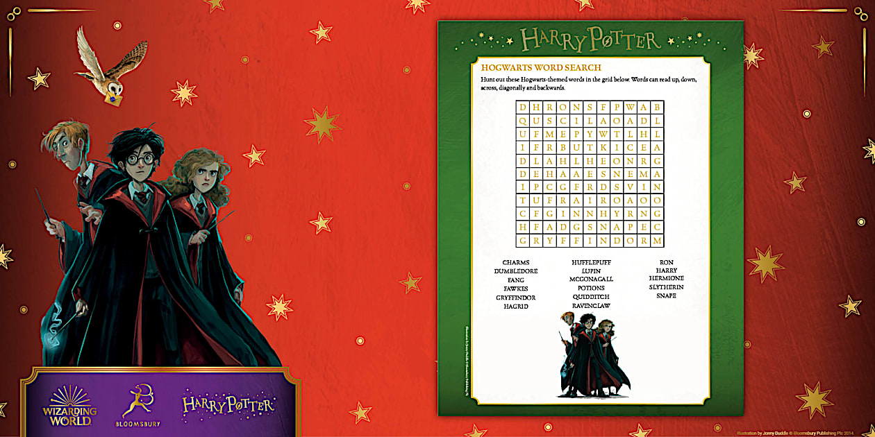 FREE! - Harry Potter: Hogwarts Word Search Worksheet Ages 7-11