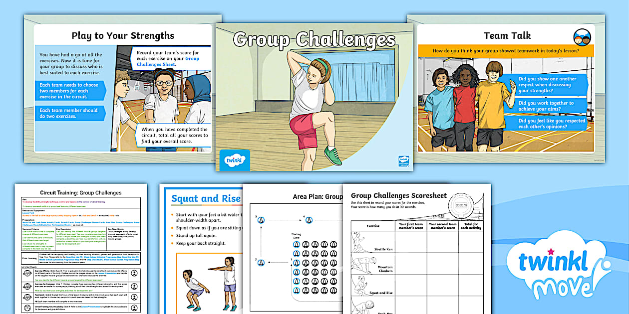 Group Challenges PE Lesson I Year 5 | Twinkl Move I Circuit