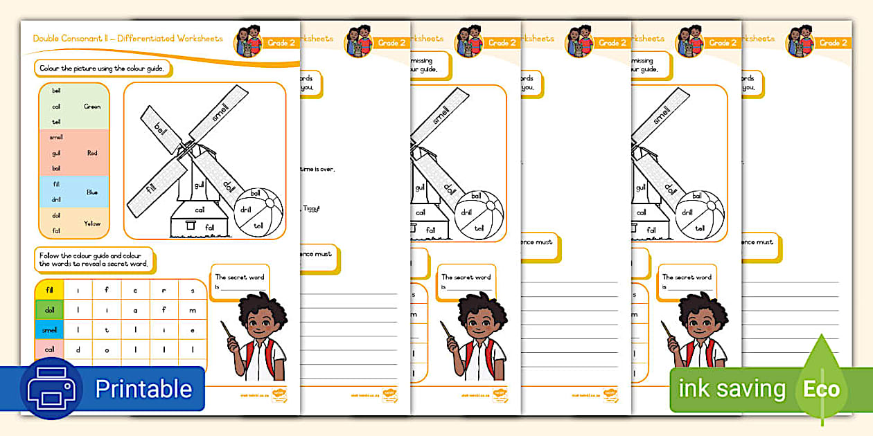 Grade 2 Phonics: ll Differentiated Worksheets