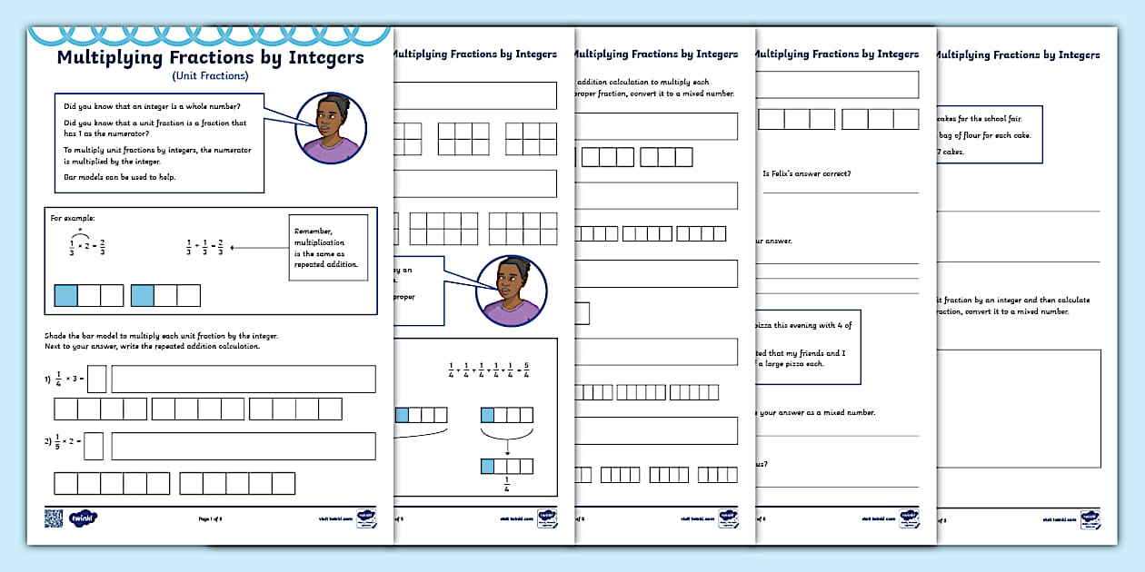 👉 KS2 Maths Multiplying Fractions by Integers (Whole Numbers) Activity ...