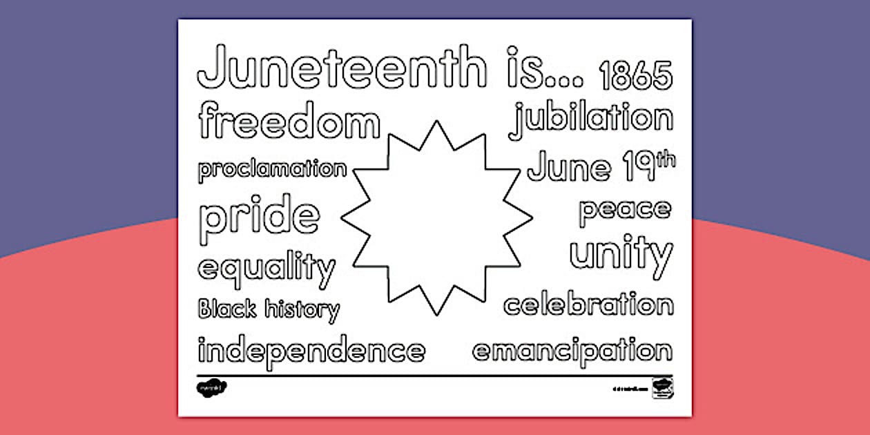 Juneteenth Word Cloud Coloring Sheet | Juneteenth Resources