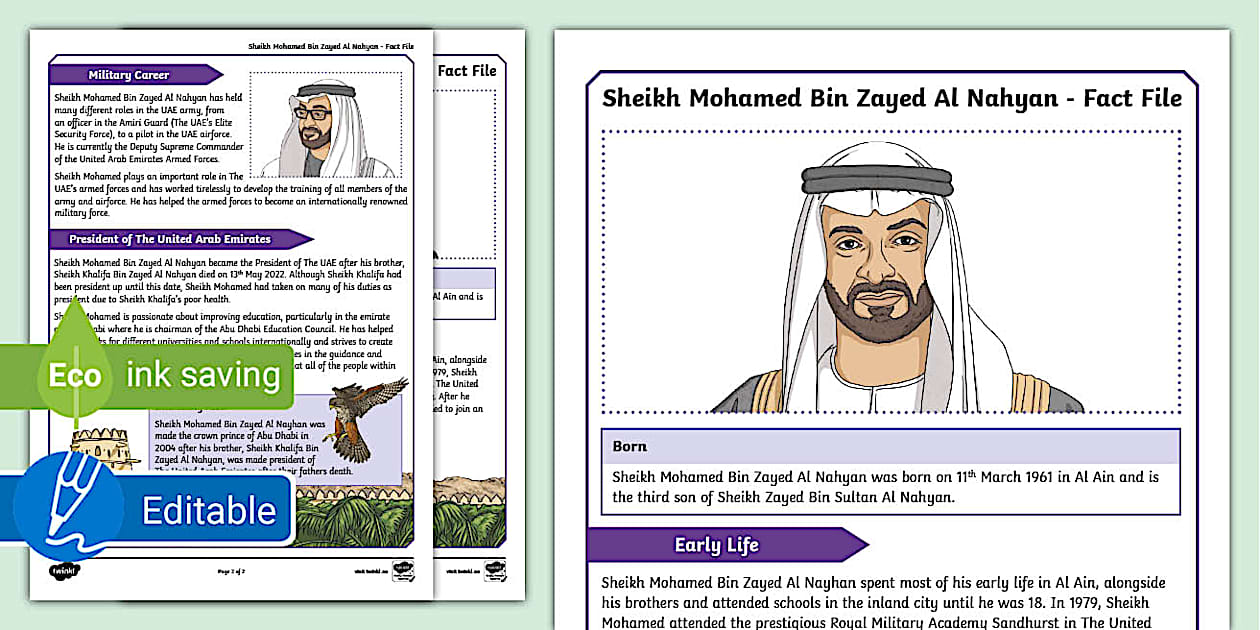 Sheikh Mohamed Fact File - Twinkl