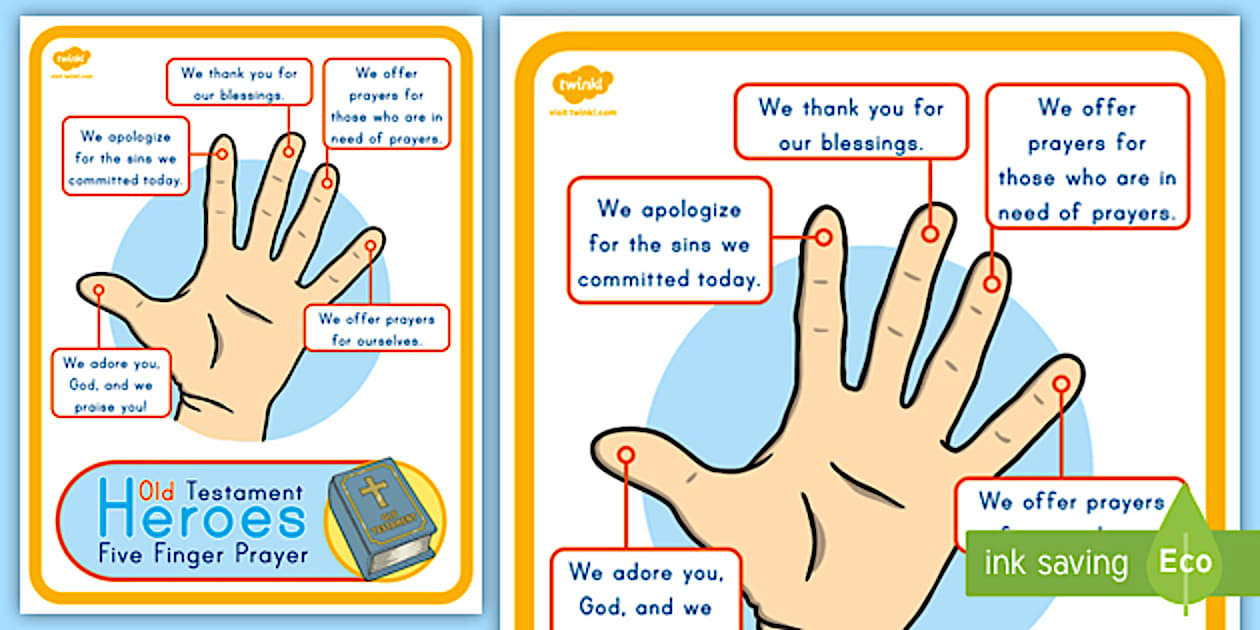 Old Testament Heroes Five Finger Prayer Poster | Twinkl USA