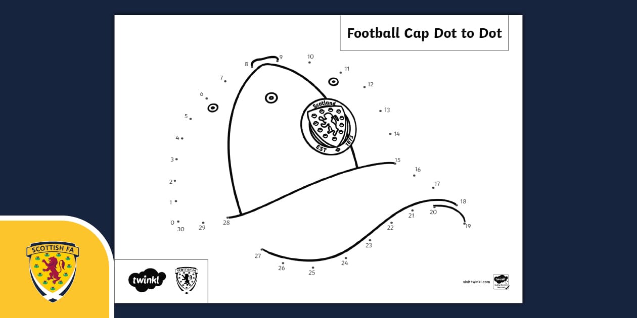 SFA: Scotland Football Cap Dot-to-Dot Activity Sheet