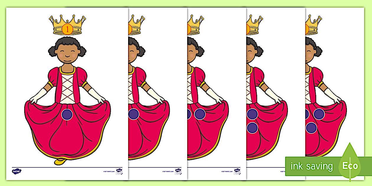 Princess Number Matching Worksheet - Twinkl