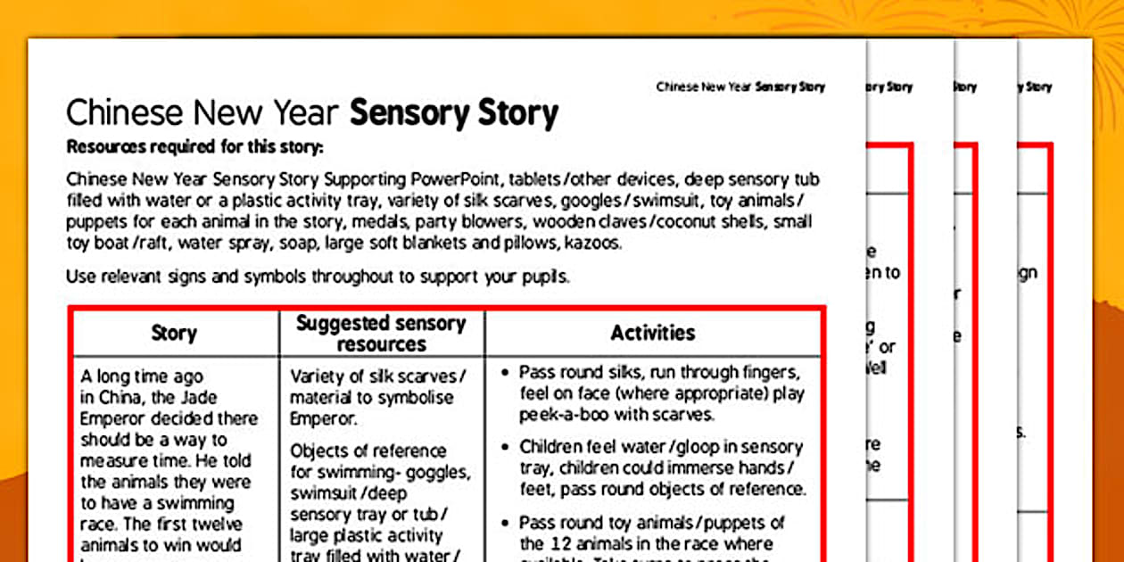 Editable Chinese New Year Sensory Story - Twinkl