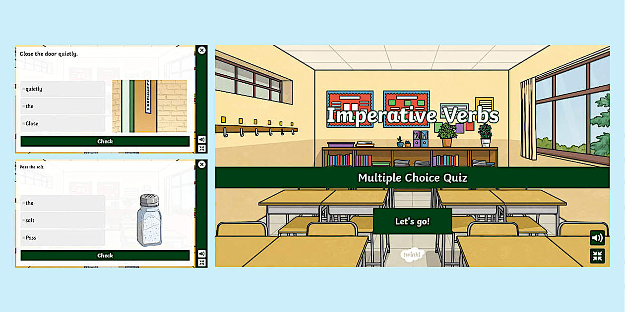 Imperative Verbs Interactive Multiple Choice Quiz - Twinkl