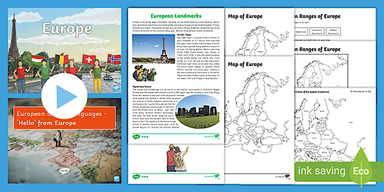 Geography Fifth/Sixth Class Europe Pack (teacher made)