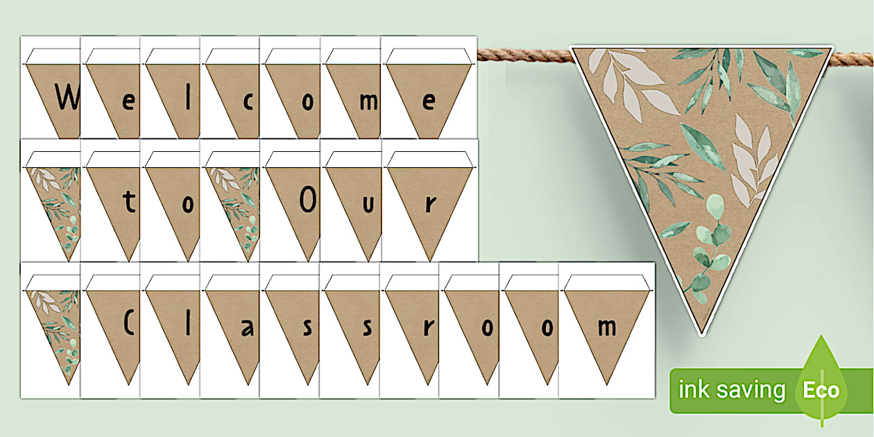 Botanical-Themed Welcome to Our Classroom Display Bunting