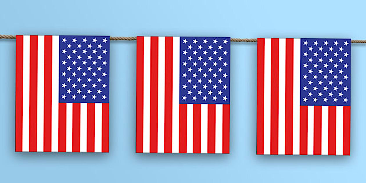 United States Flag Bunting (Teacher-Made) - Twinkl