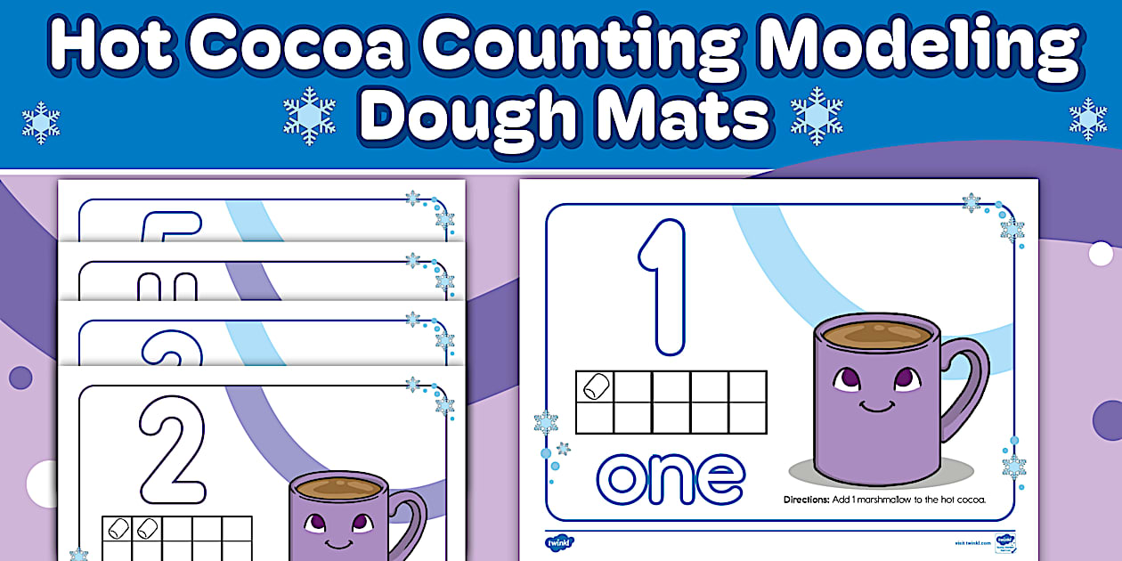 Hot Cocoa Counting 1-20 Modeling Dough Mats