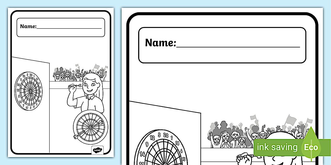 A Dazzling Darts Colouring Book Cover | Twinkl | KS1