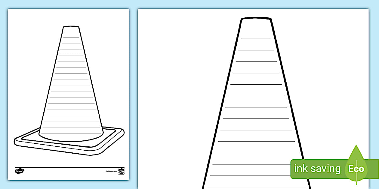 Traffic Cone Writing Template (teacher made) - Twinkl