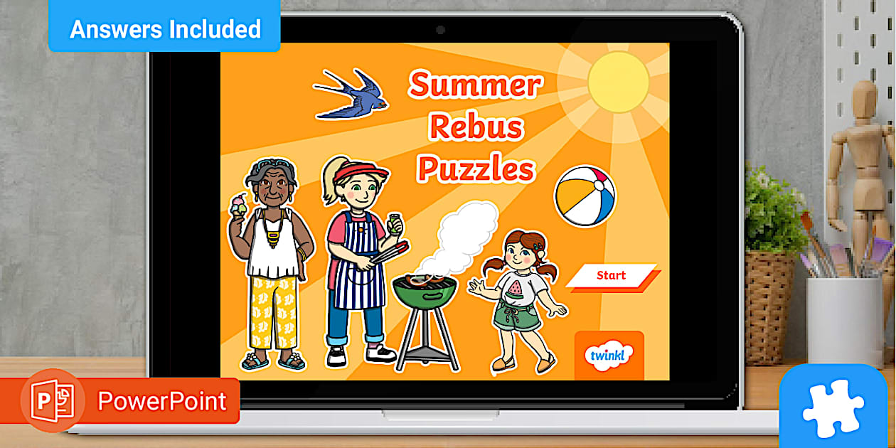 Summer Rebuses - Twinkl - Kids Puzzles (teacher made)