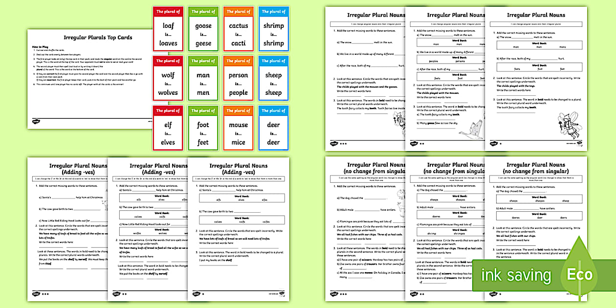 Irregular Plural Nouns Resource Pack - KS1 English - Twinkl